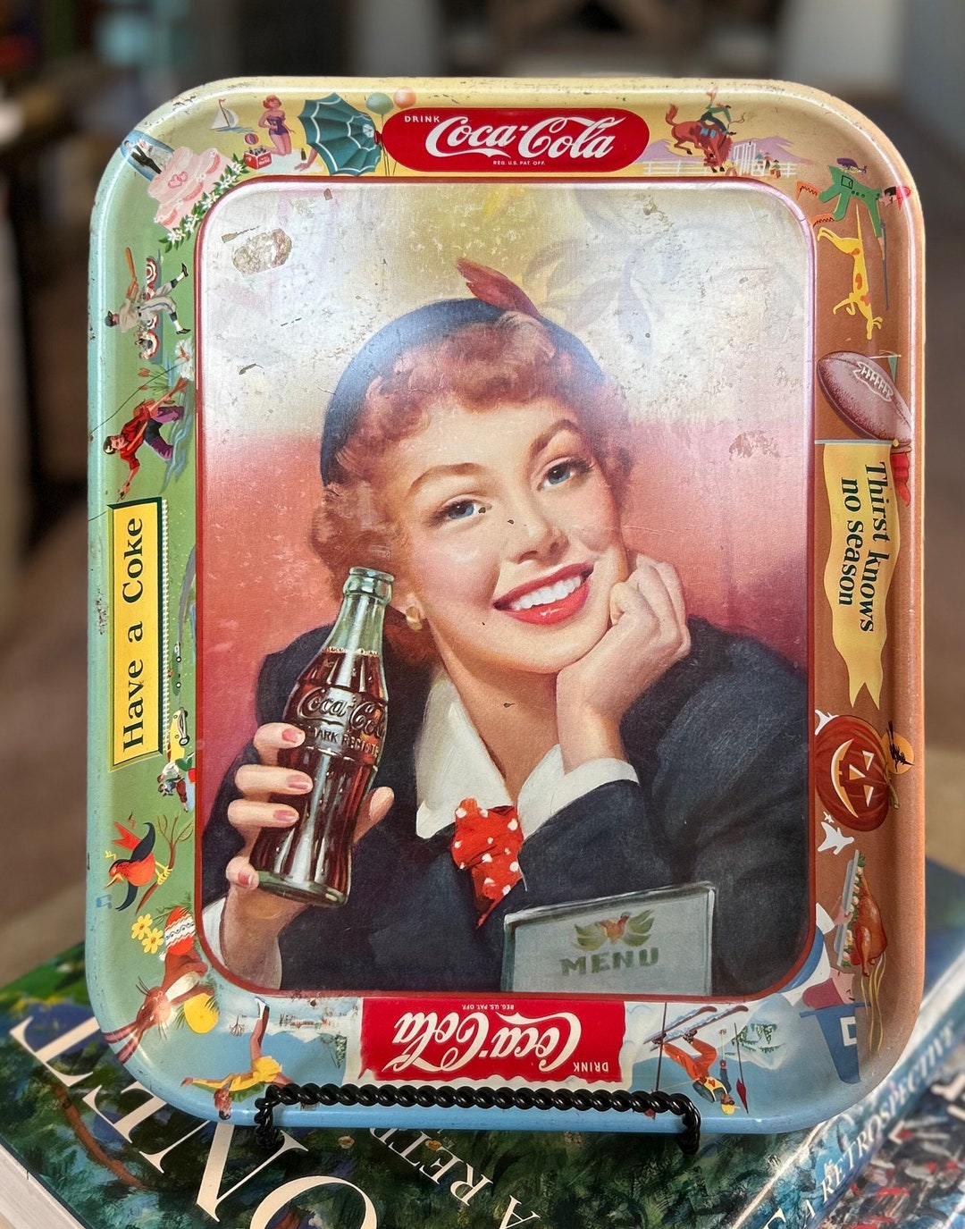 Coca Cola Memorabilia Drink Trays Tin Vintage Soda Decor Coke 50's ...