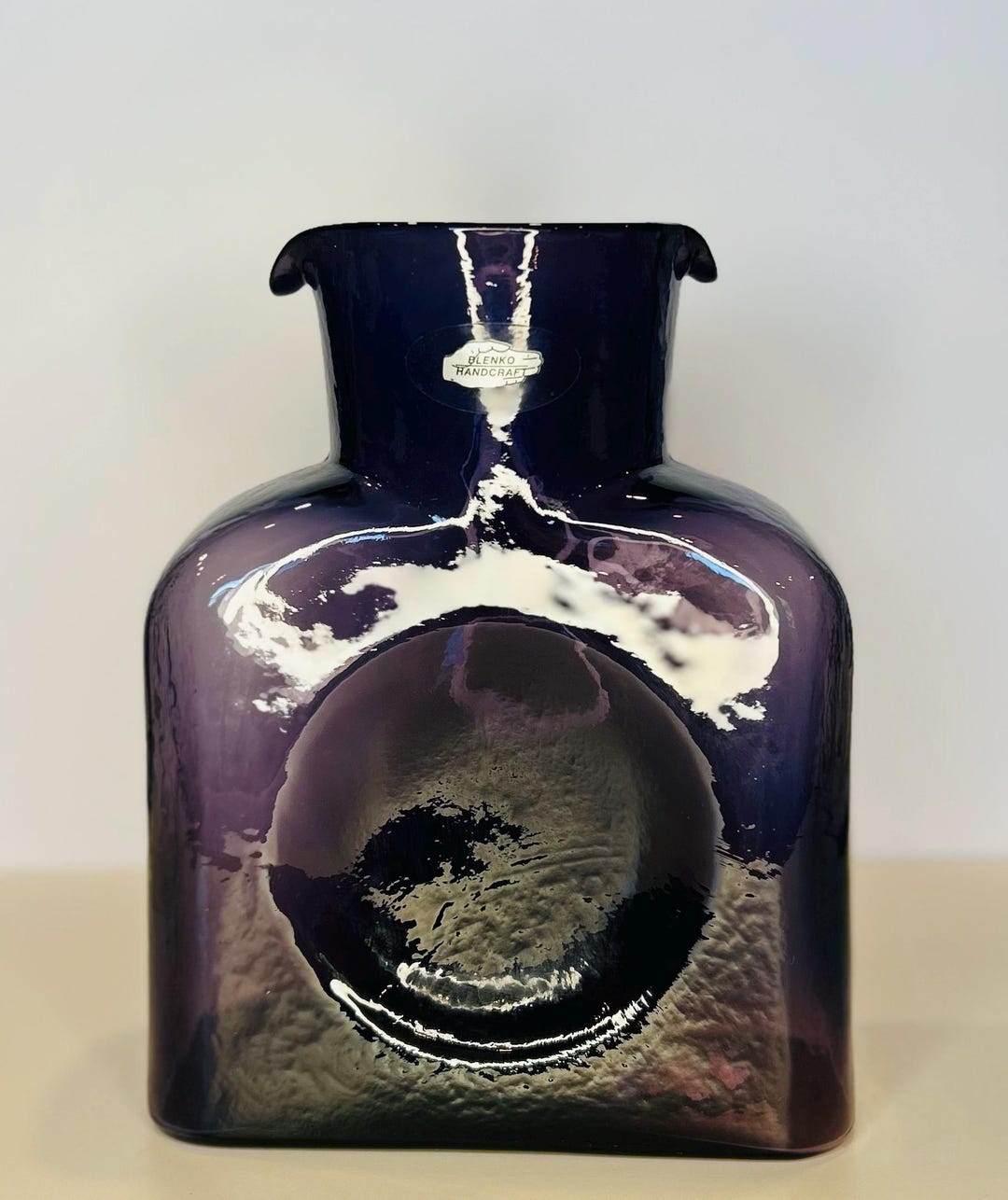 Blenko Purple Water Jug, Purple Decanter, Blenko Art Glass, Purple ...