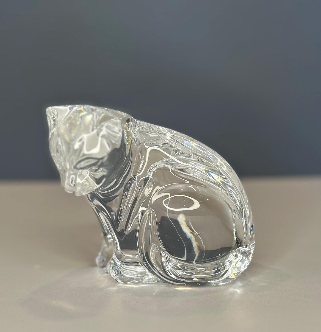 Waterford Crystal Cat Paperweight, Crystal Cat Figurine, Animal ...
