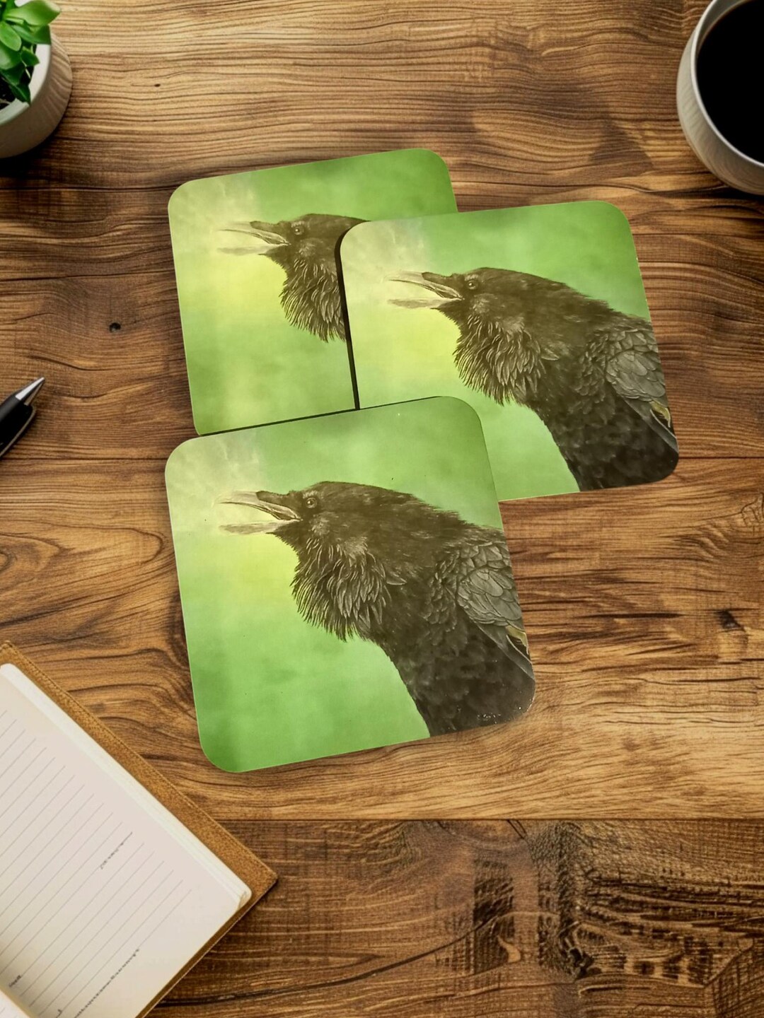 Art Print Coasters See Selection Wildlife Realism Art Square Coasters ...