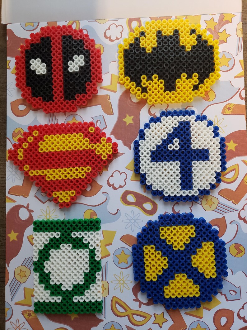 Super Hero Perler Bead Magnets - Etsy