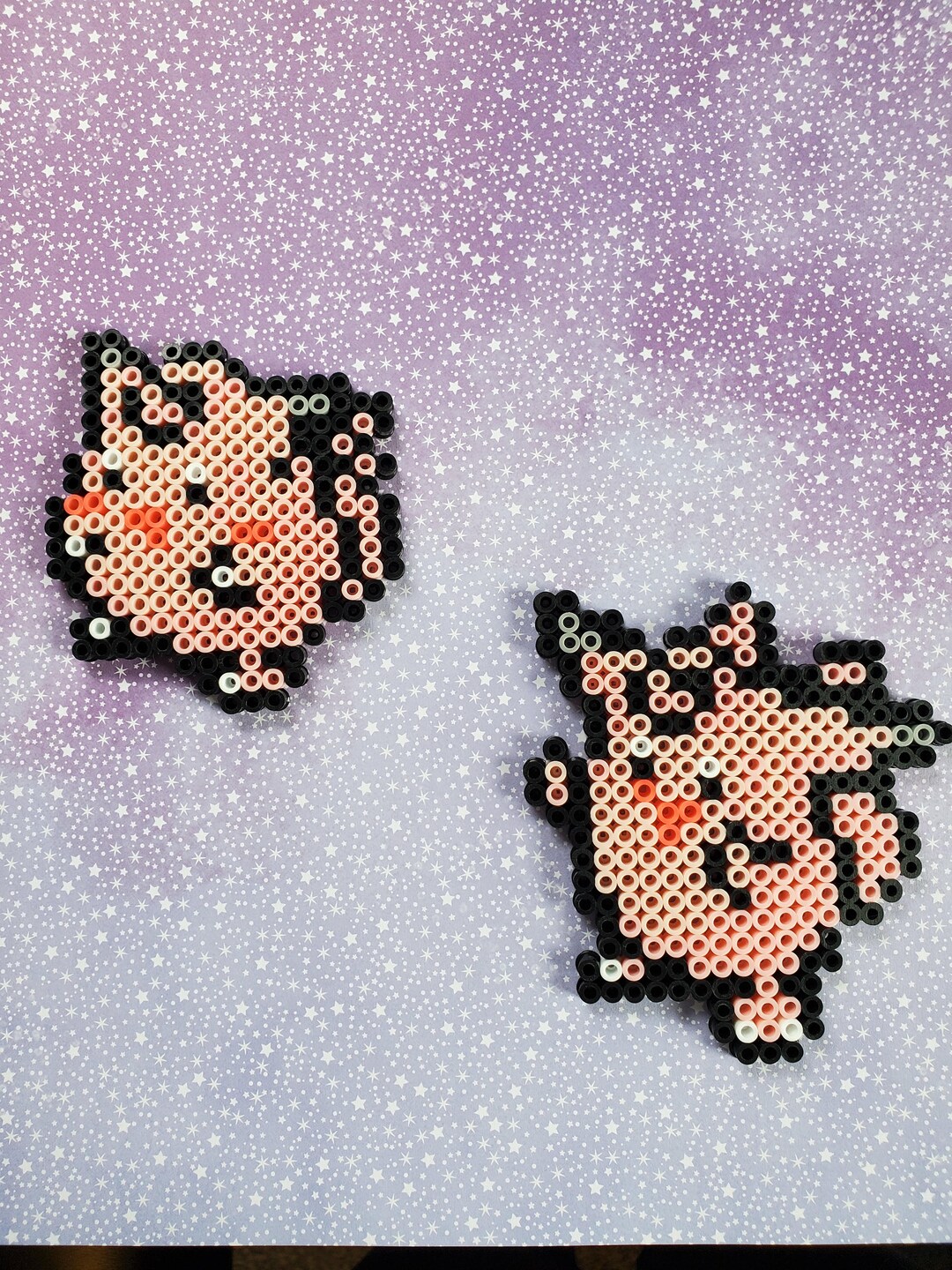 Set of 2 Clefairy Evolution Perler Bead Magnets - Etsy