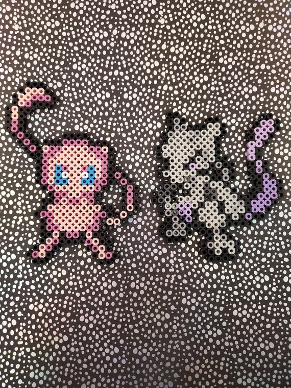 Set of 2 Mew Evolution Perler Bead Magnets | Etsy