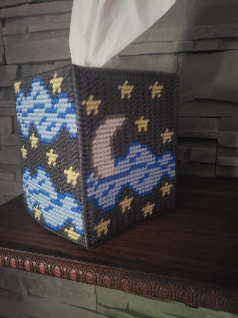 Moon and Stars Tissue Box Cover - Etsy