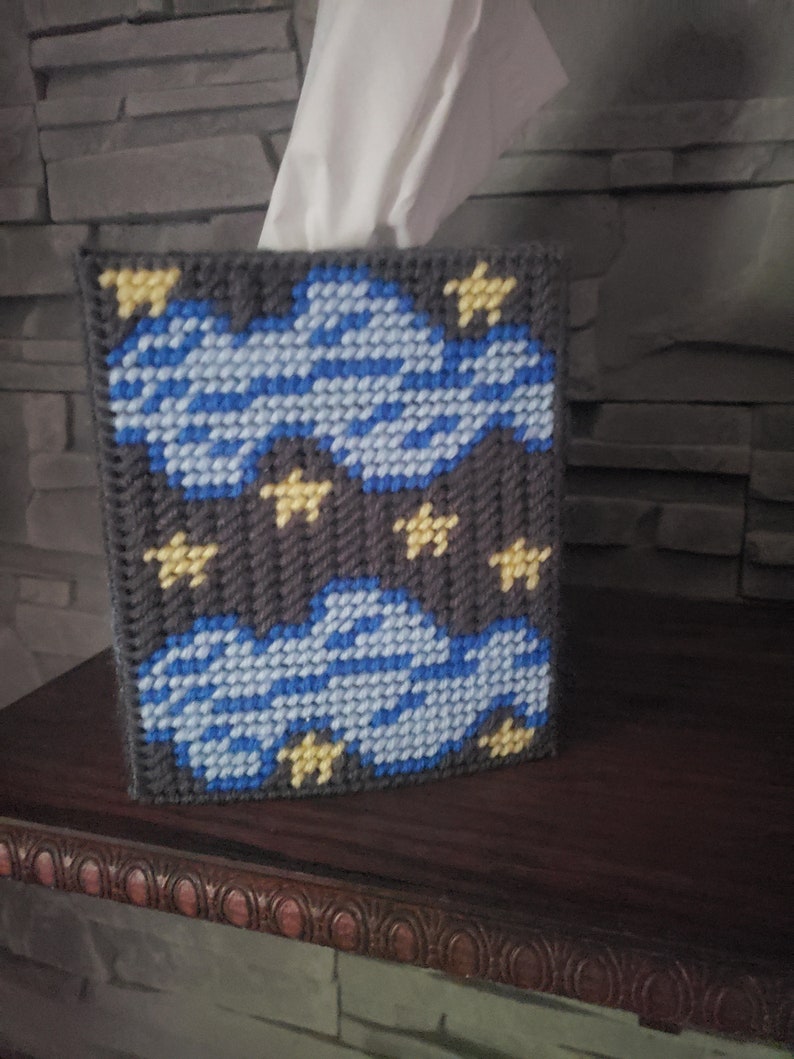 Moon and Stars Tissue Box Cover - Etsy
