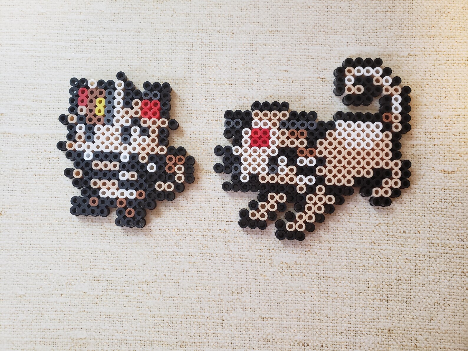 Set of 2 Meowth Evolution Perler Bead Magnets - Etsy
