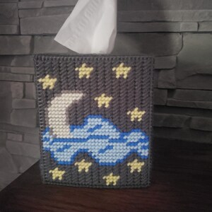Moon and Stars Tissue Box Cover - Etsy