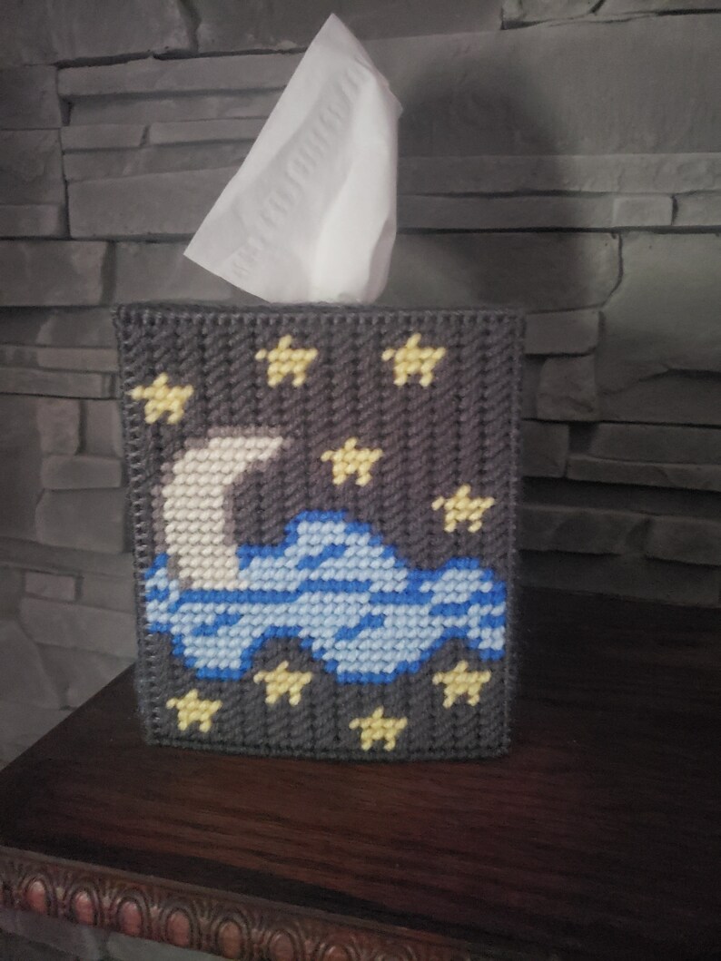 Moon and Stars Tissue Box Cover - Etsy