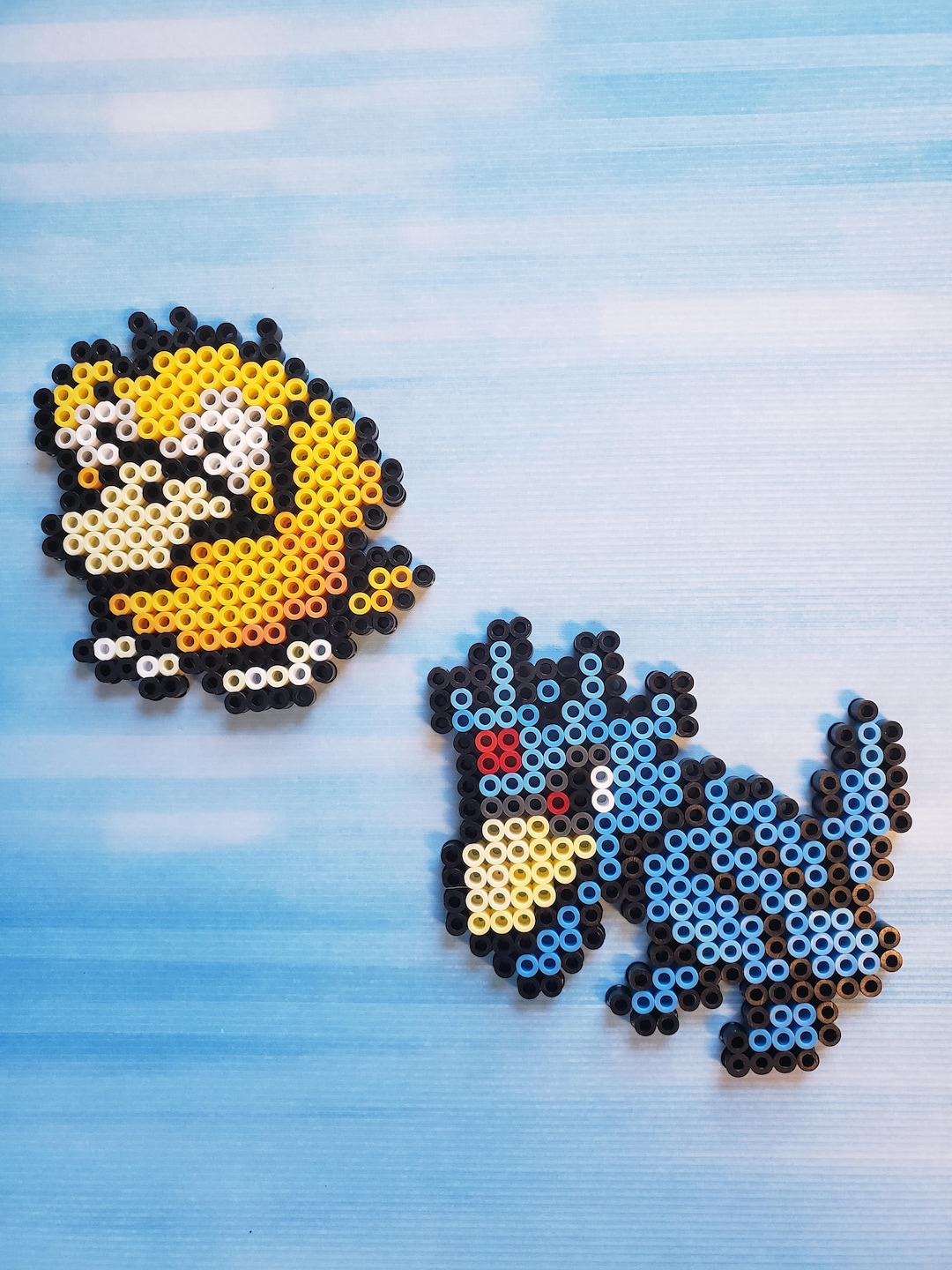 Set of 2 Psyduck Evolution Perler Bead Magnets - Etsy