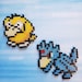 Set of 2 Psyduck Evolution Perler Bead Magnets - Etsy