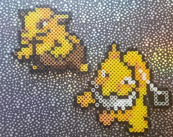 Set of 2 Psyduck Evolution Perler Bead Magnets - Etsy