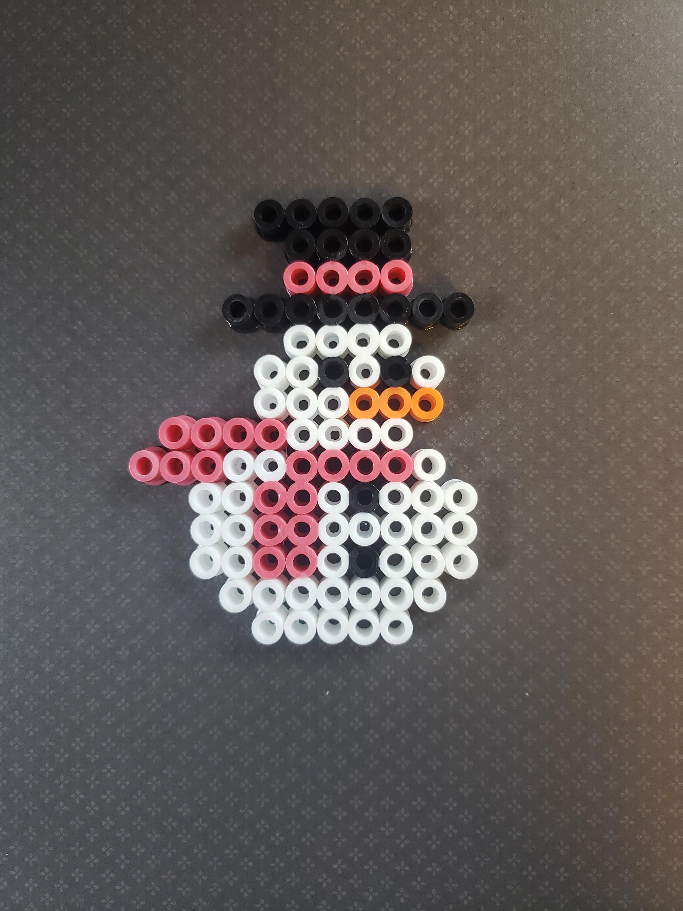 Set of 4 Snowmen Perler Bead Magnets - Etsy