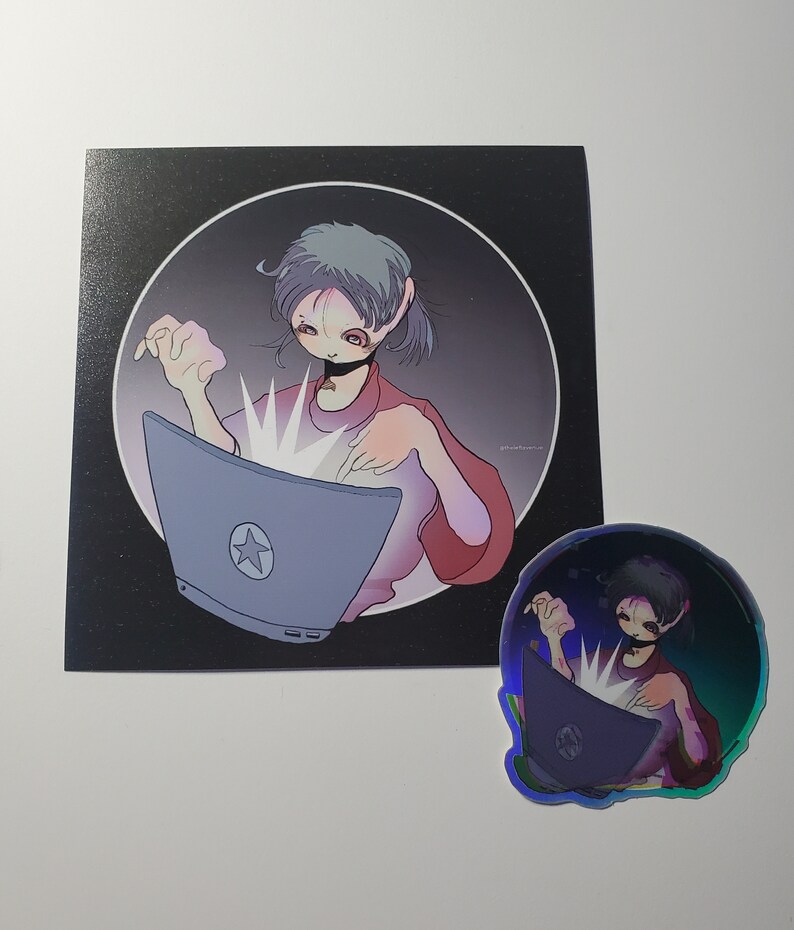 Jade Oc Holographic Sticker Etsy