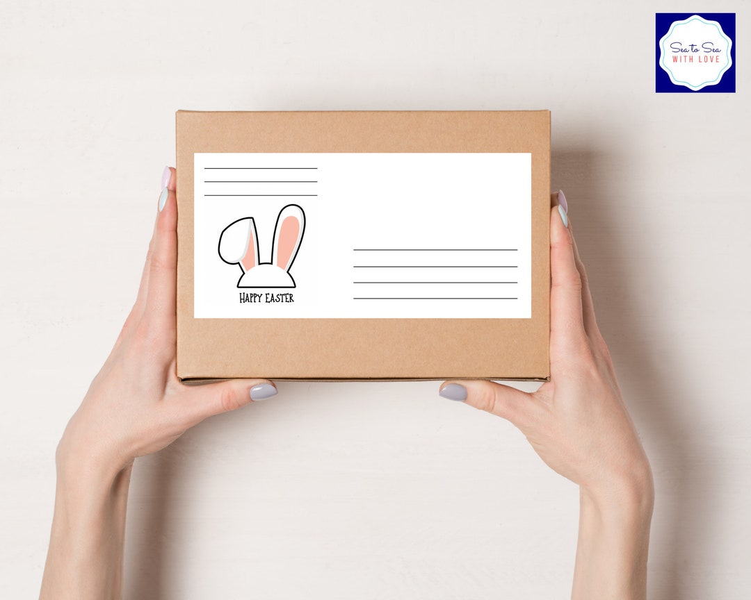 Easter Shipping Label Care Package | Address Sticker | Address Label ...