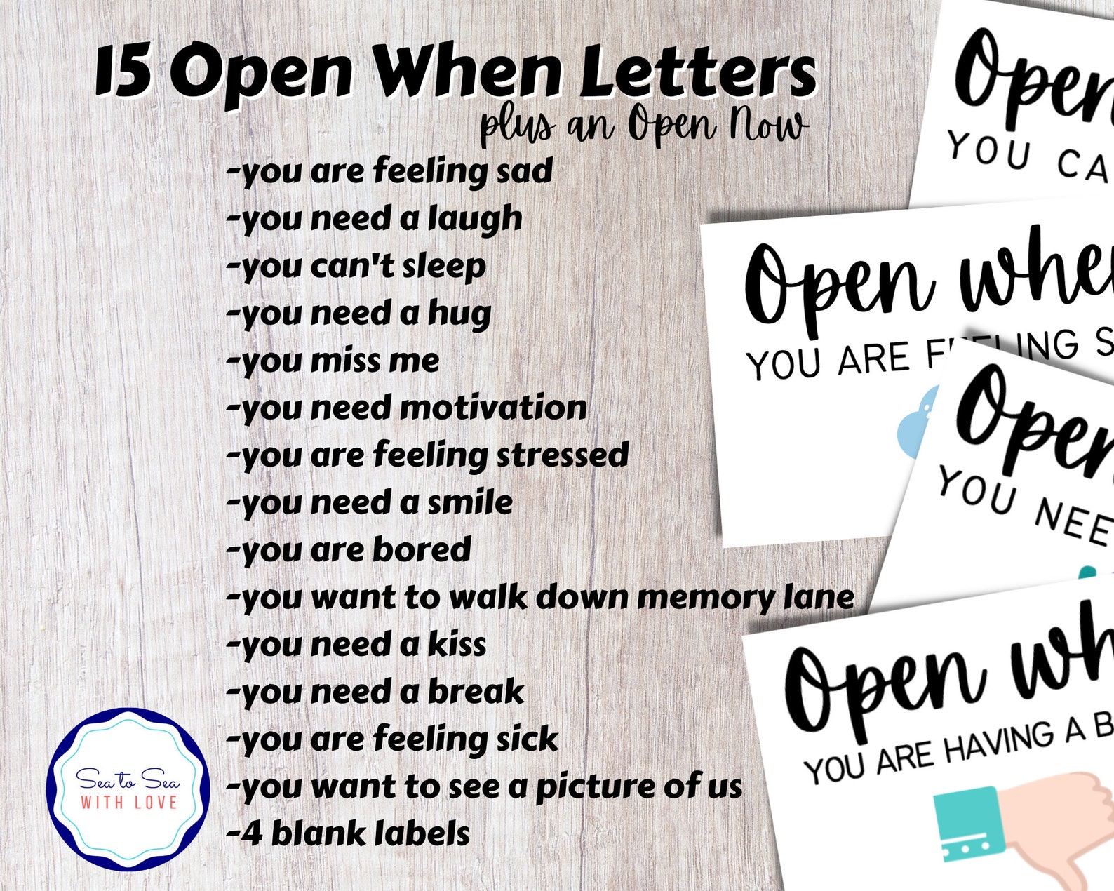 Open When Letters Printable/open When Envelopes/open When - Etsy