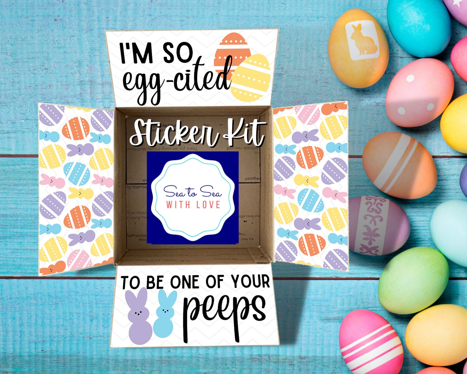 Easter, Bunny, Peeps, Care Package Flaps, Care Package Sticker Kit ...