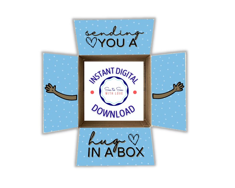 Hug in a Box Instant Download Printable Care Package Flaps - Etsy