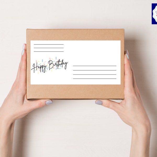 Birthday Shipping Label - Etsy