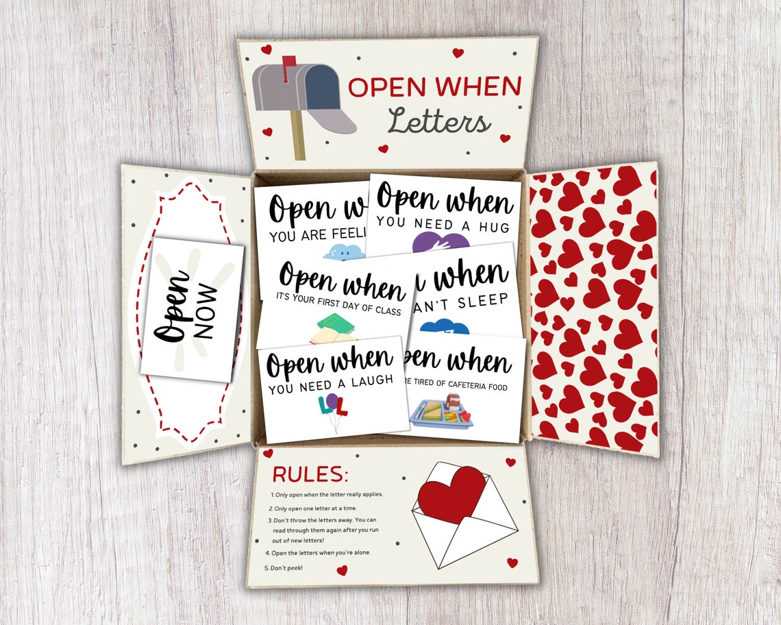 Open When Letters Care Package Sticker Kit Bundle Set/open - Etsy