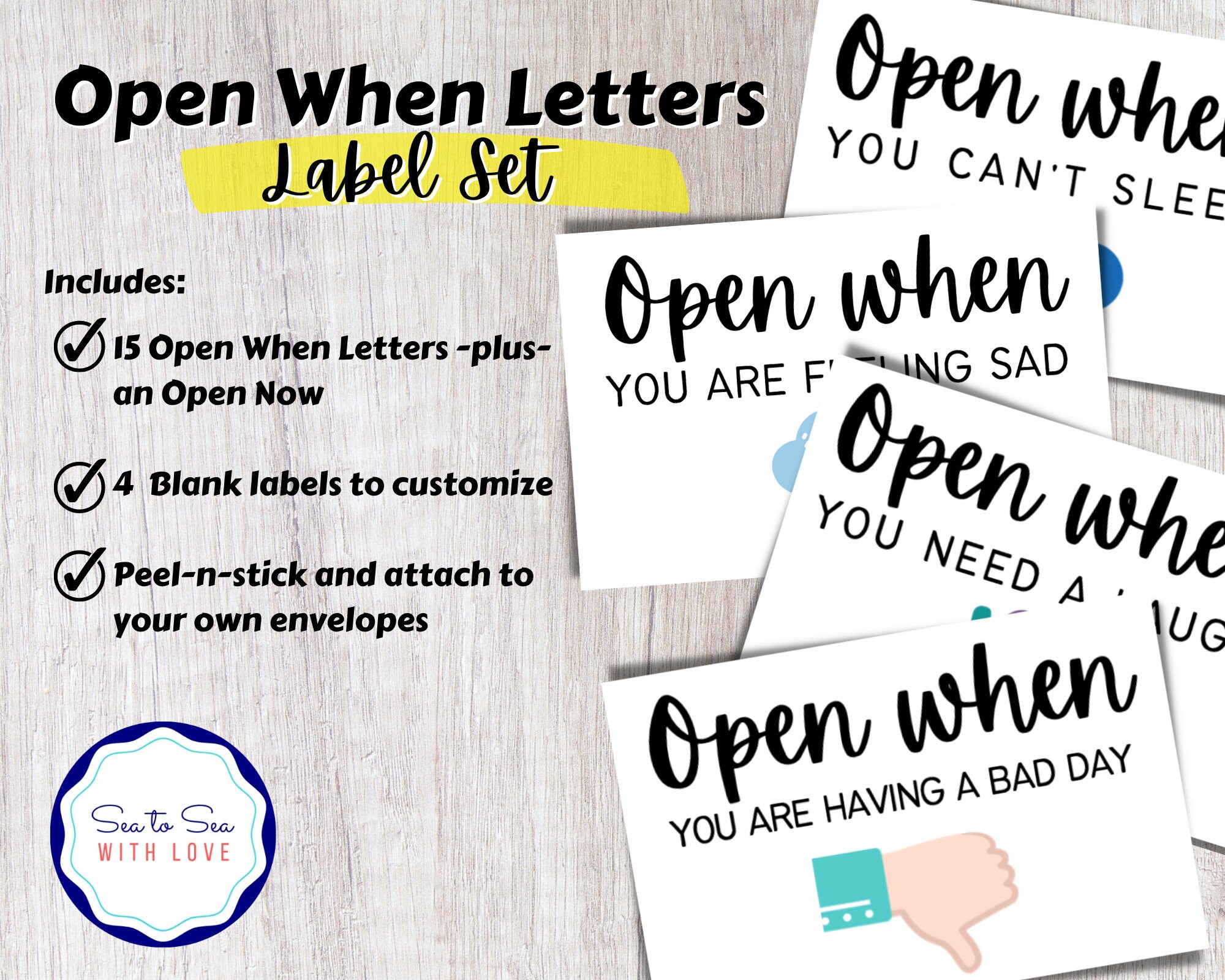 15 Open When Letters Labels/open When Envelopes/open When - Etsy