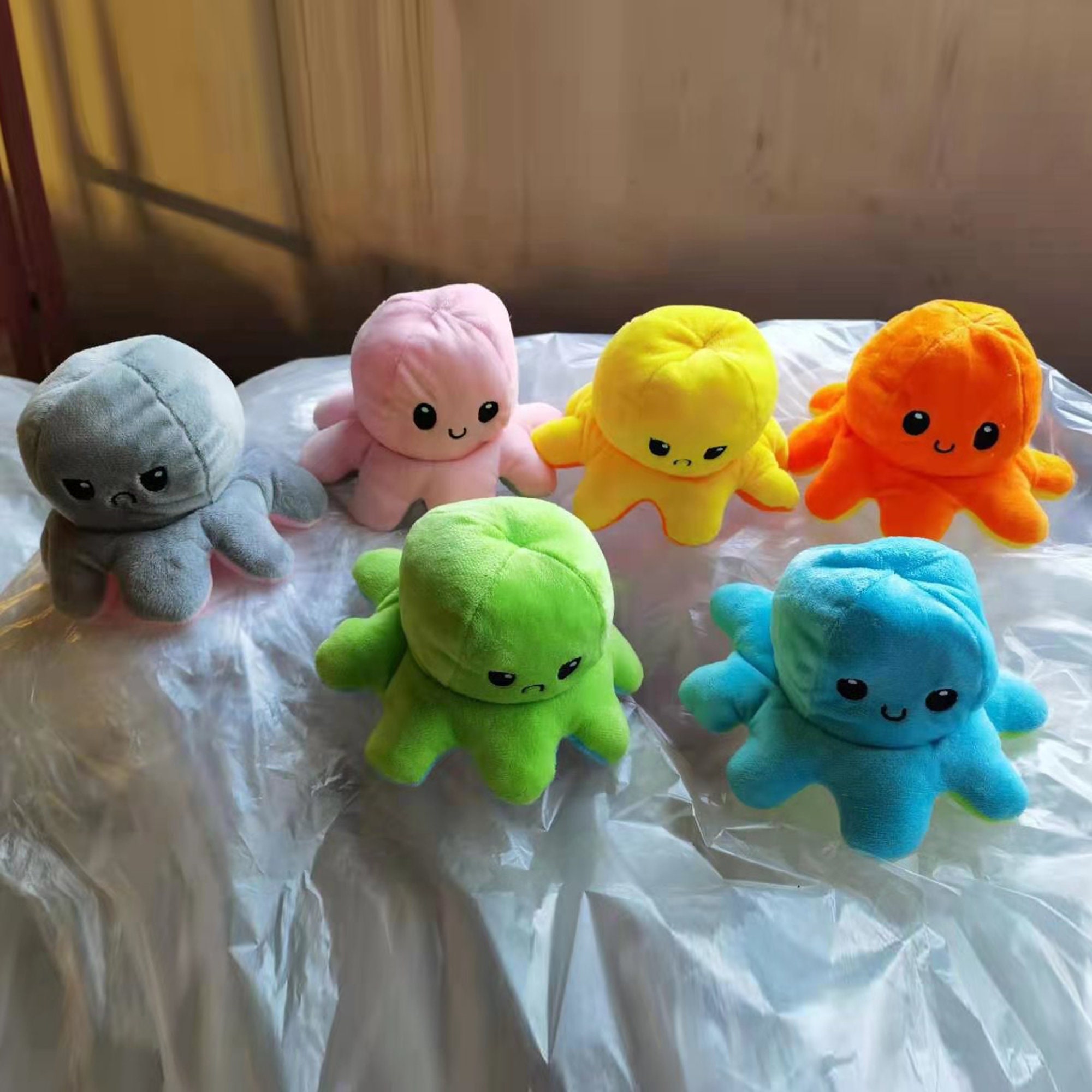 Reversible Mood /Octopus Plush / Octopus Plush Mustache | Etsy