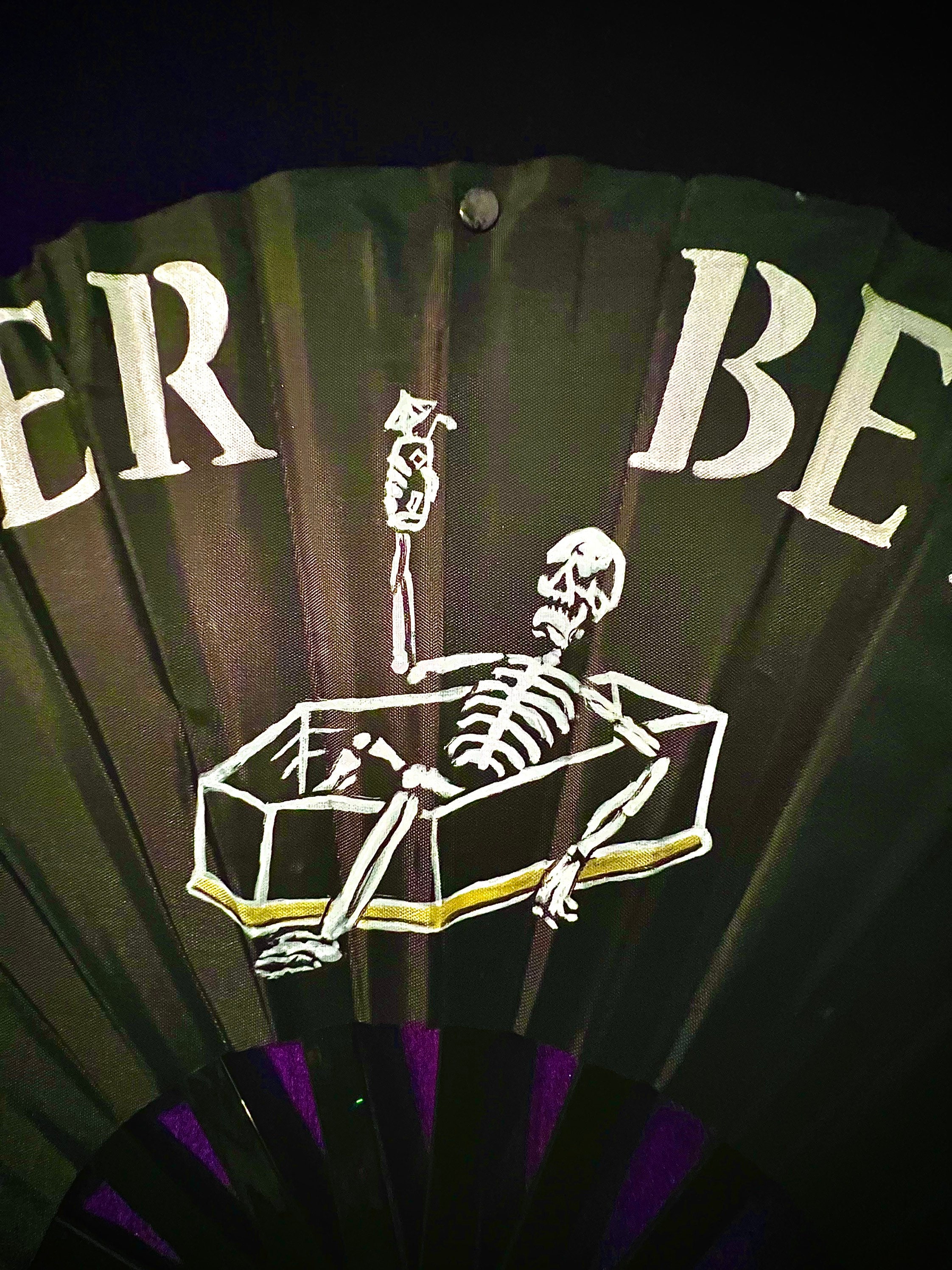 NEVER BETTER With Skeleton Hand Clack Clap Fan for Parties Festivals ...