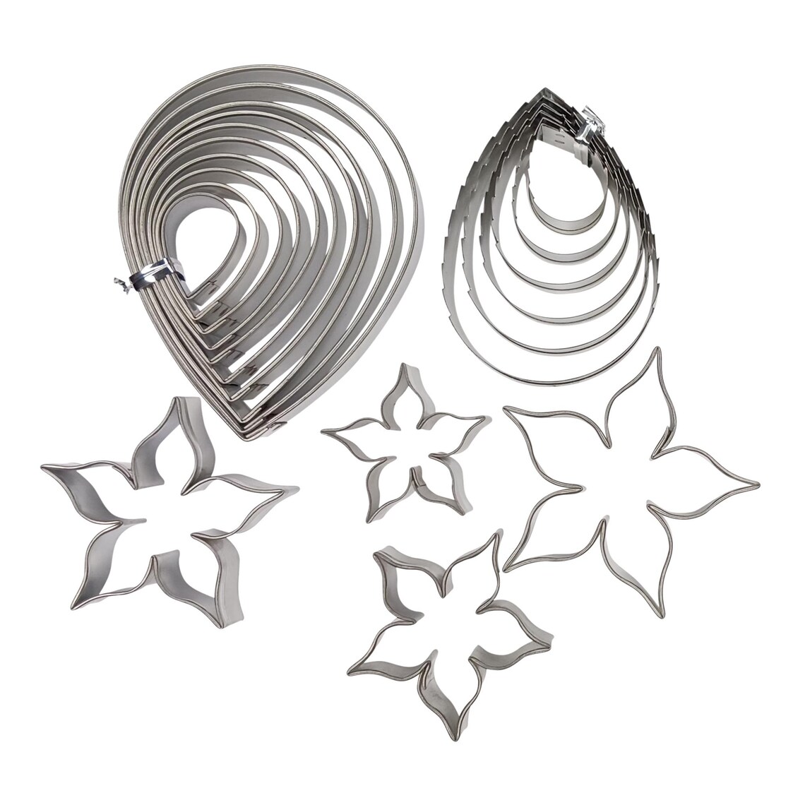 Rose Petal Cutters With Leaves and Calix Set. Cake Decorating Tools for ...