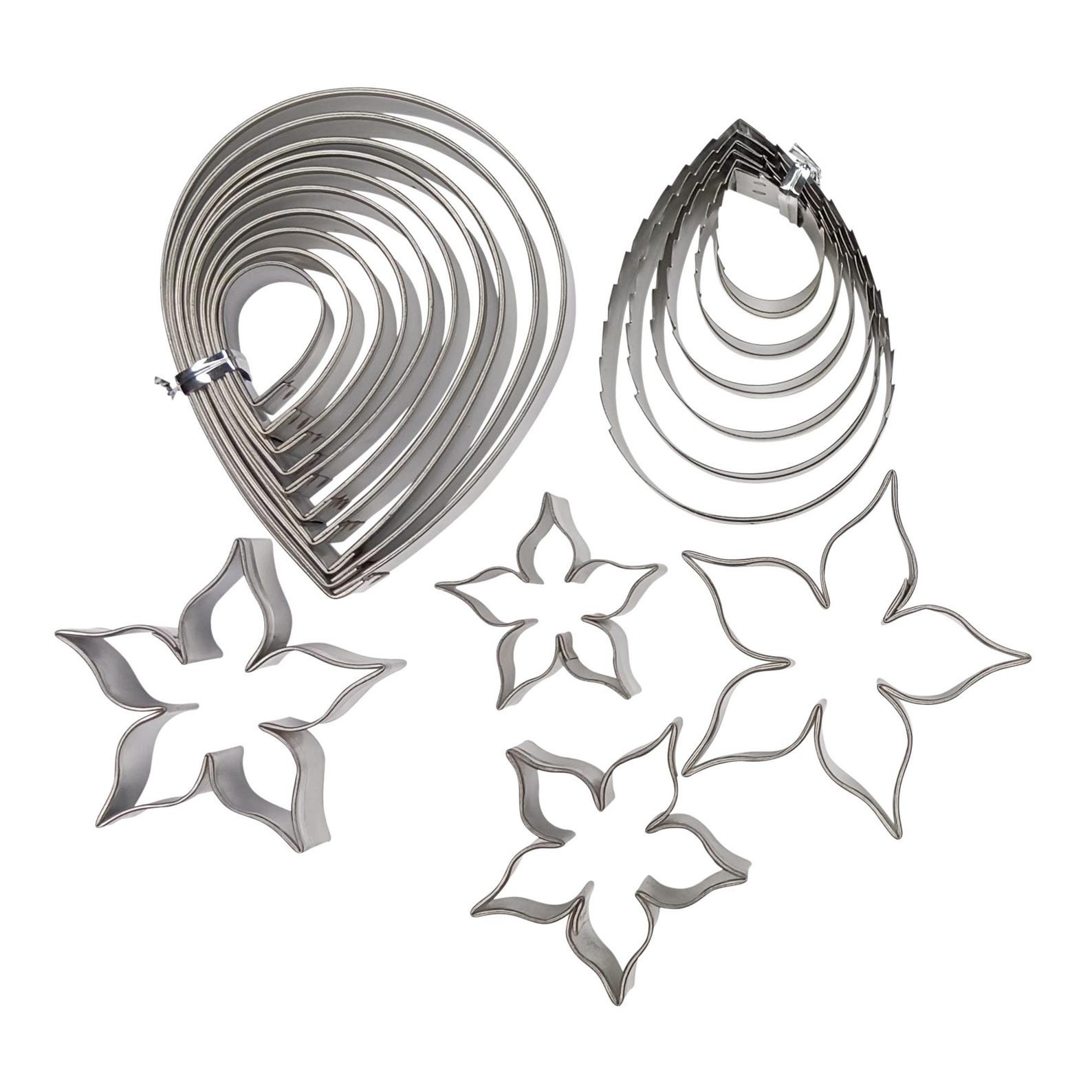 Rose Petal Cutters With Leaves and Calix Set. Cake Decorating Tools for ...