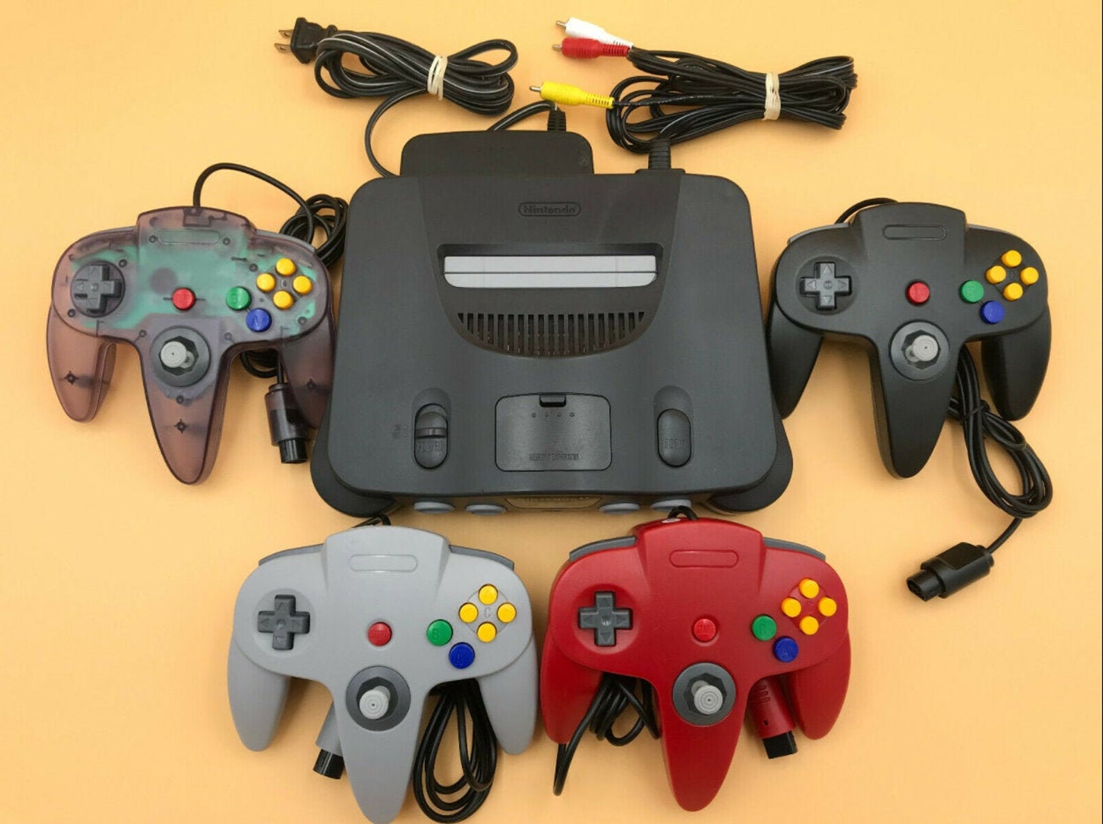 N64 Nintendo 64 Console + up to 4 New Controllers + Cords + CLEANED ...