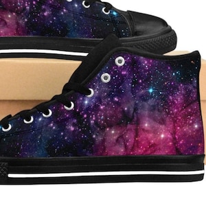 Mens Galaxy Sneakers Space Shoes Nebula High Tops Universe Celestial ...