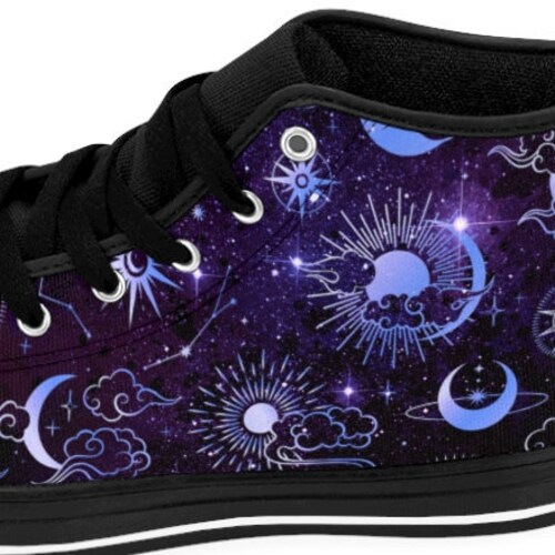 Women's Sun and Moon Shoes High Tops Sneakers Hippie - Etsy