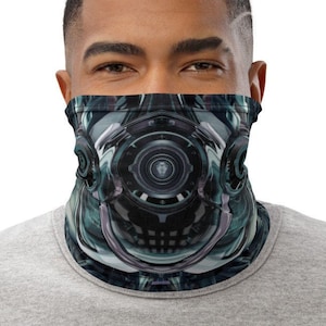 Futuristic Face Mask Cyberpunk Ninja Armor Cosplay Neck Gaiter Cyborg ...