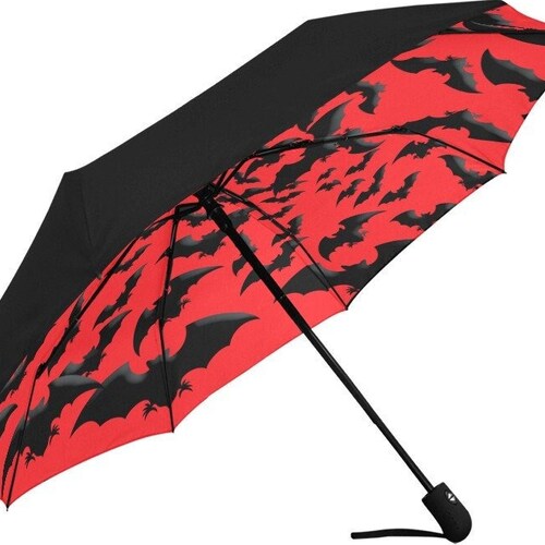 Goth Umbrella Red Black Vampire Bats Gothic Halloween Kawaii - Etsy
