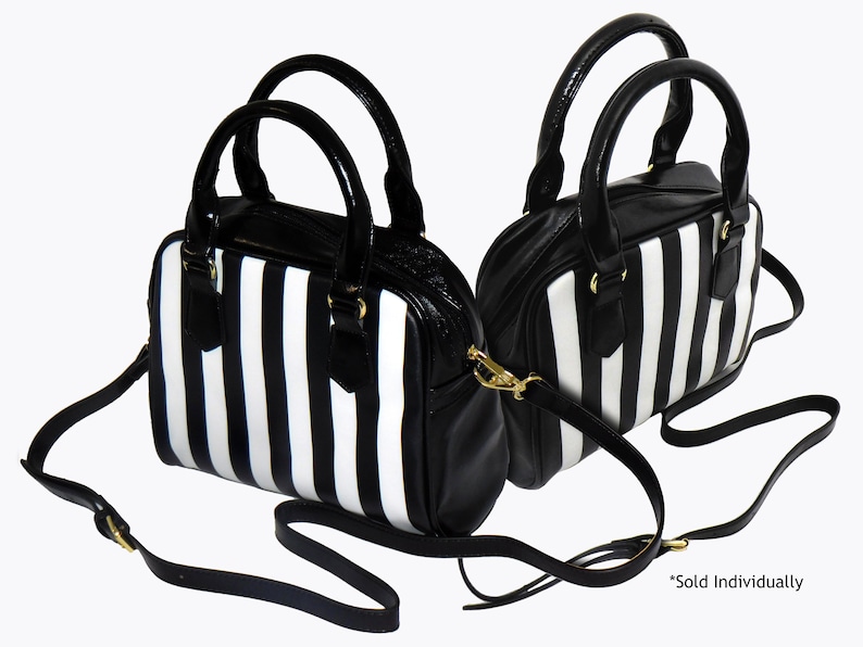 Striped Purse Handbag Black White Nightmare Stripes Christmas | Etsy