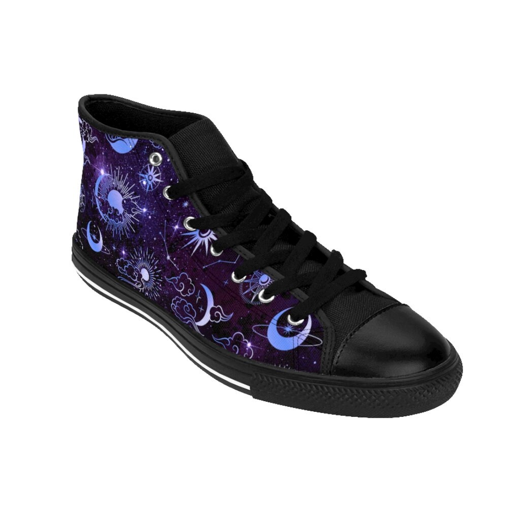 Mens Celestial Shoes Sun Moon High Tops Galaxy Stars Astrology - Etsy