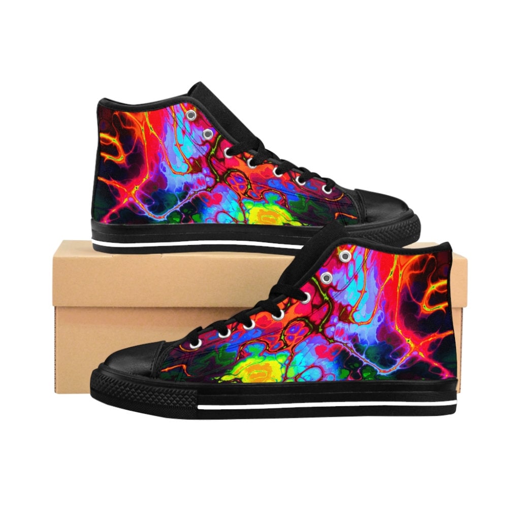 Womens Trippy Shoes Psychedelic Sneakers Canvas High Tops | Etsy