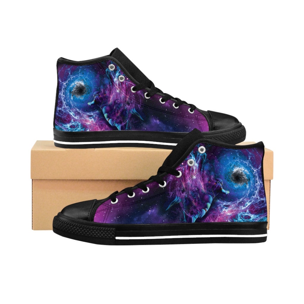 Men's Galaxy Shoes Space Rave Sneakers Astronaut Portal Black Hole ...