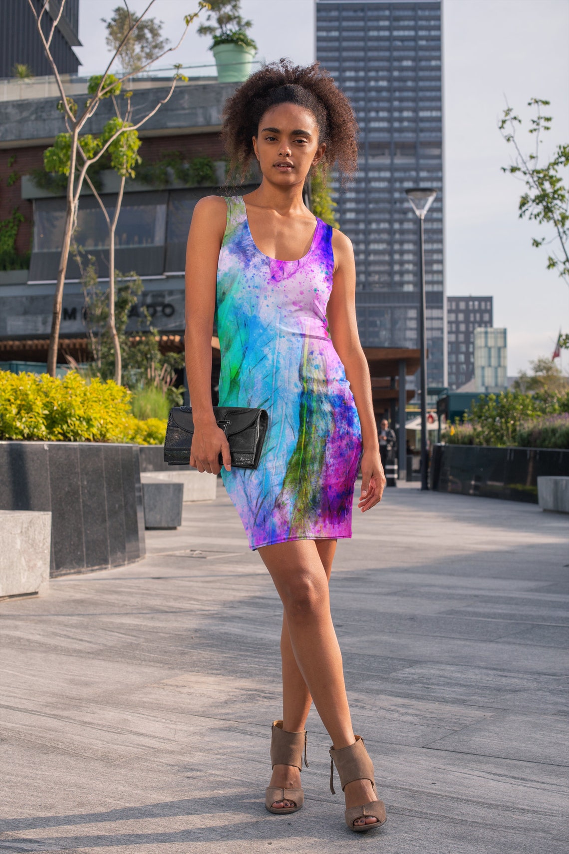 Paint Splatter Feather Artist Dress Bodycon Painter Outfit | Etsy