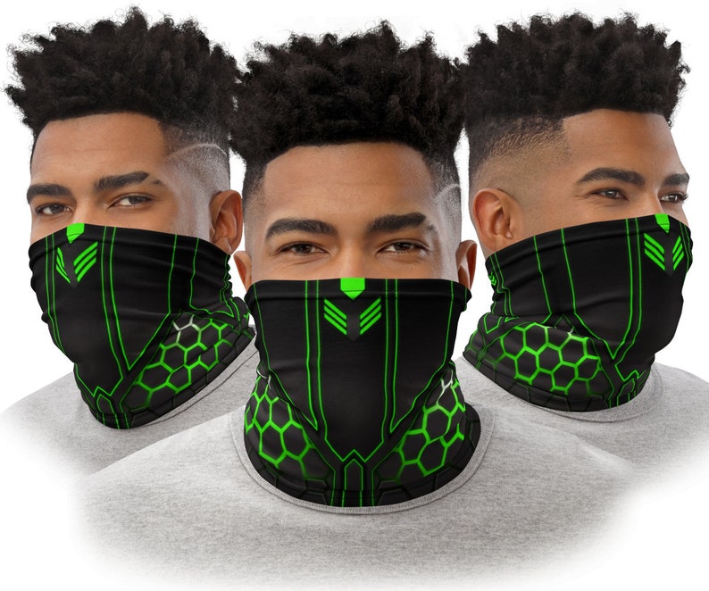 Ninja Face Mask Neck Gaiter Cyberpunk Armor High Tech - Etsy