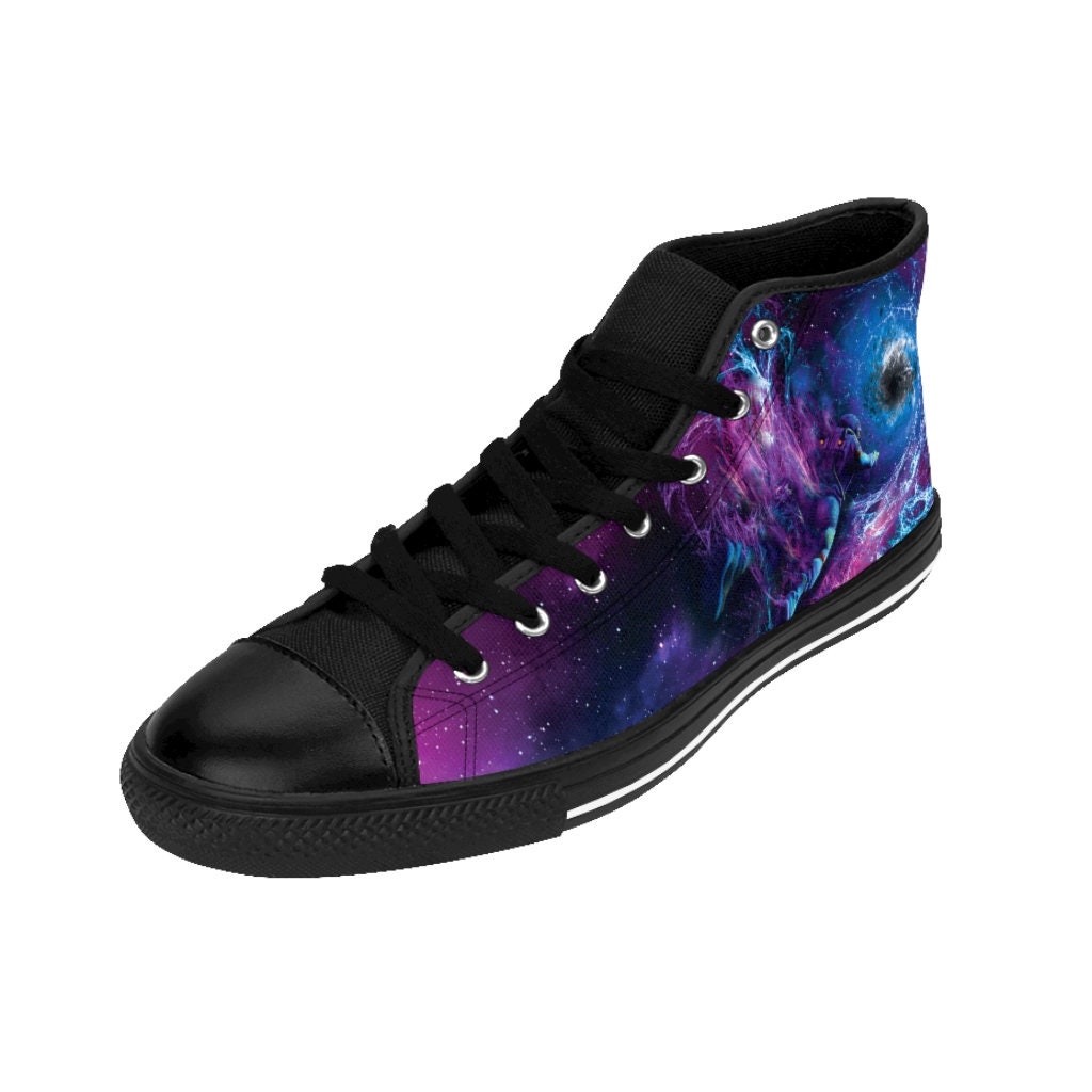 Men's Galaxy Shoes Space Rave Sneakers Astronaut Portal Black Hole ...