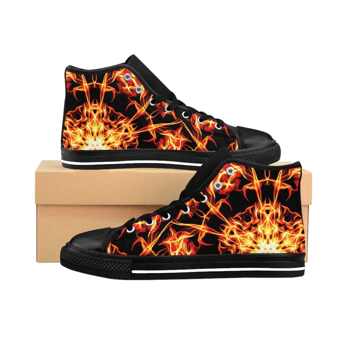 Mens Inferno Shoes Fire Mandala Fiery Sacred Geometry Diablo | Etsy