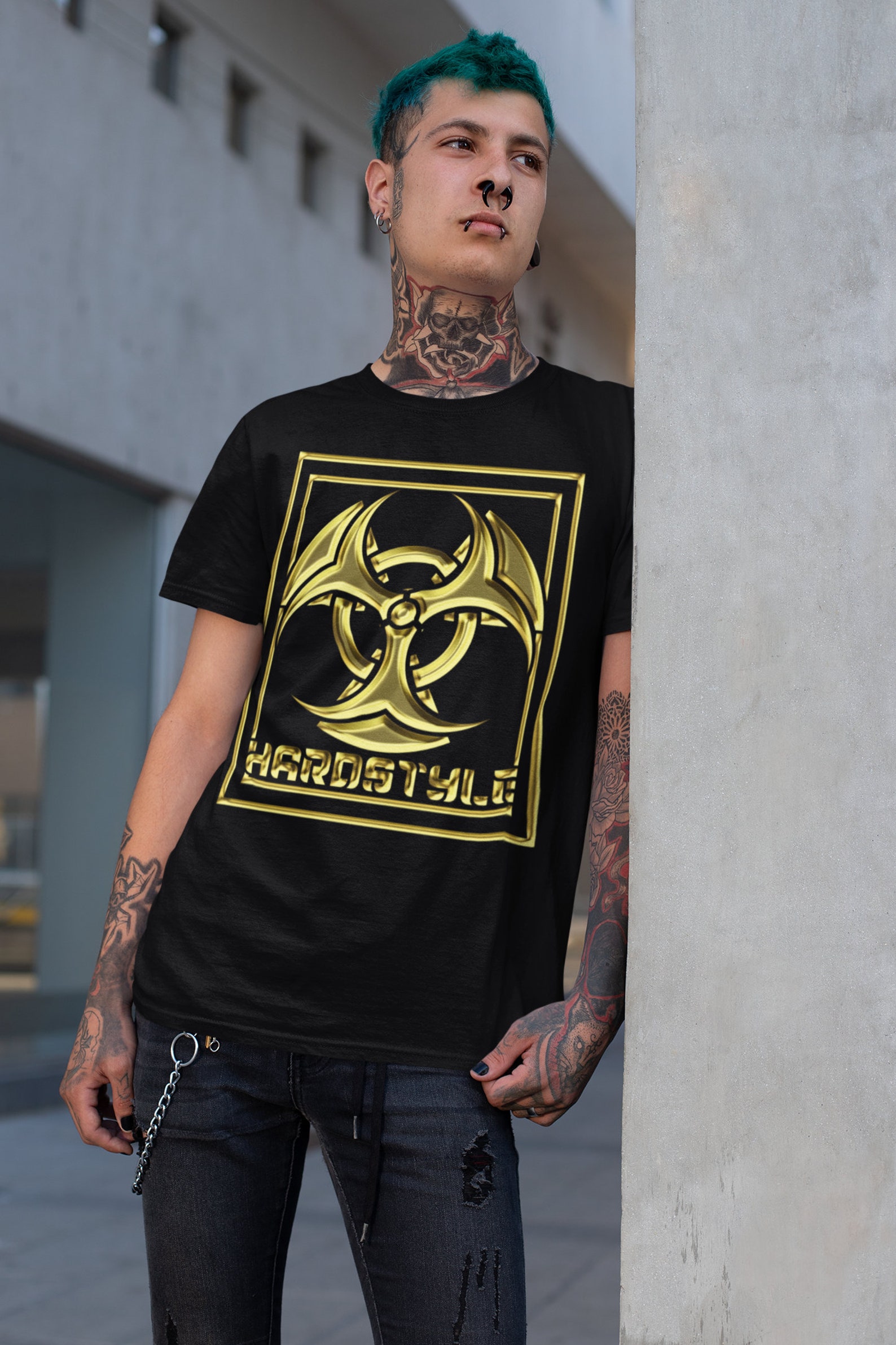 Hardstyle Shirt Black and Gold Graphic Rawstyle Tshirt Rave | Etsy