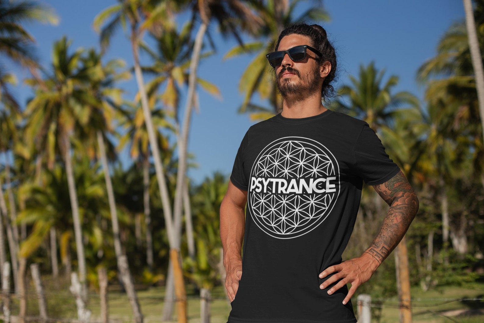 Psytrance Shirt, Sacred Geometry Flower of Life Shapes Symbols ...