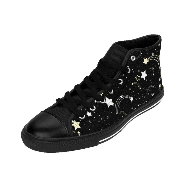 Mens Shooting Star Space Shoes Sneakers Black White Monochromatic ...