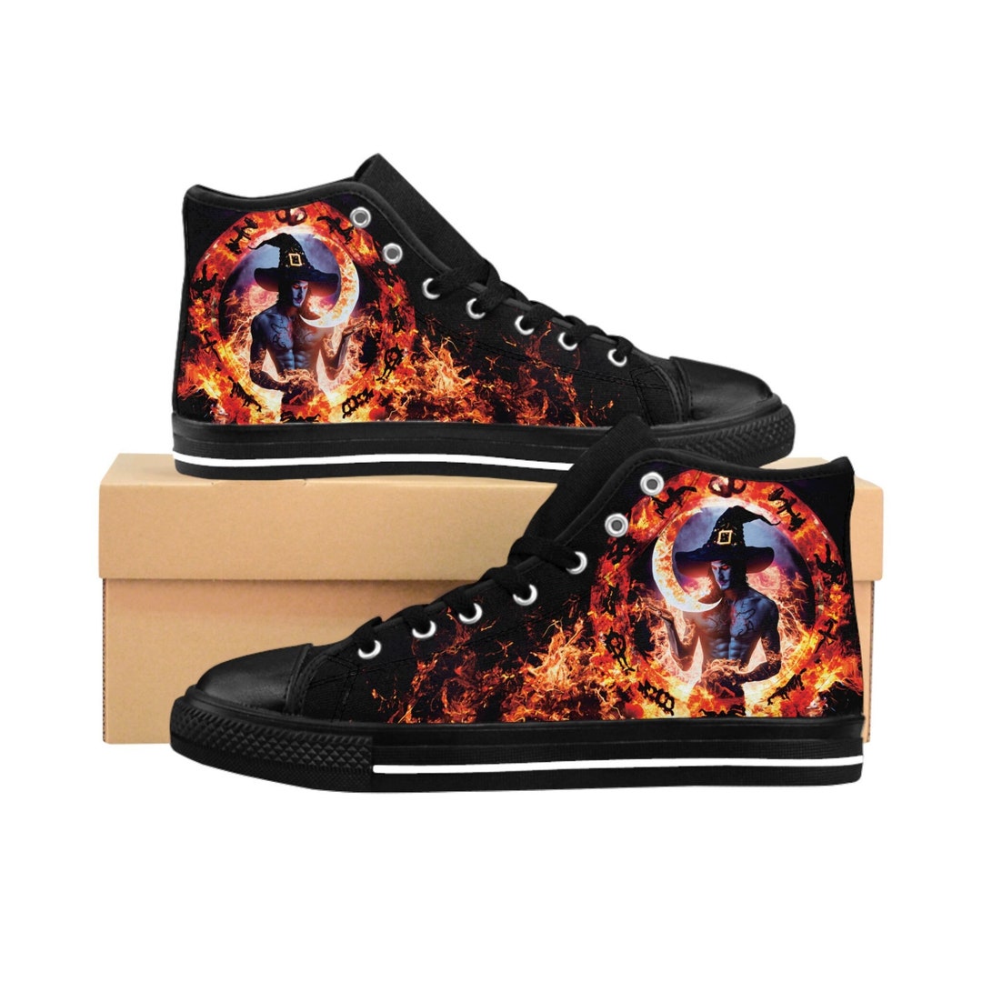 Mens Wizard Shoes, Sorcerer Sorcery Witchcraft Sneakers, Witchy Magic ...