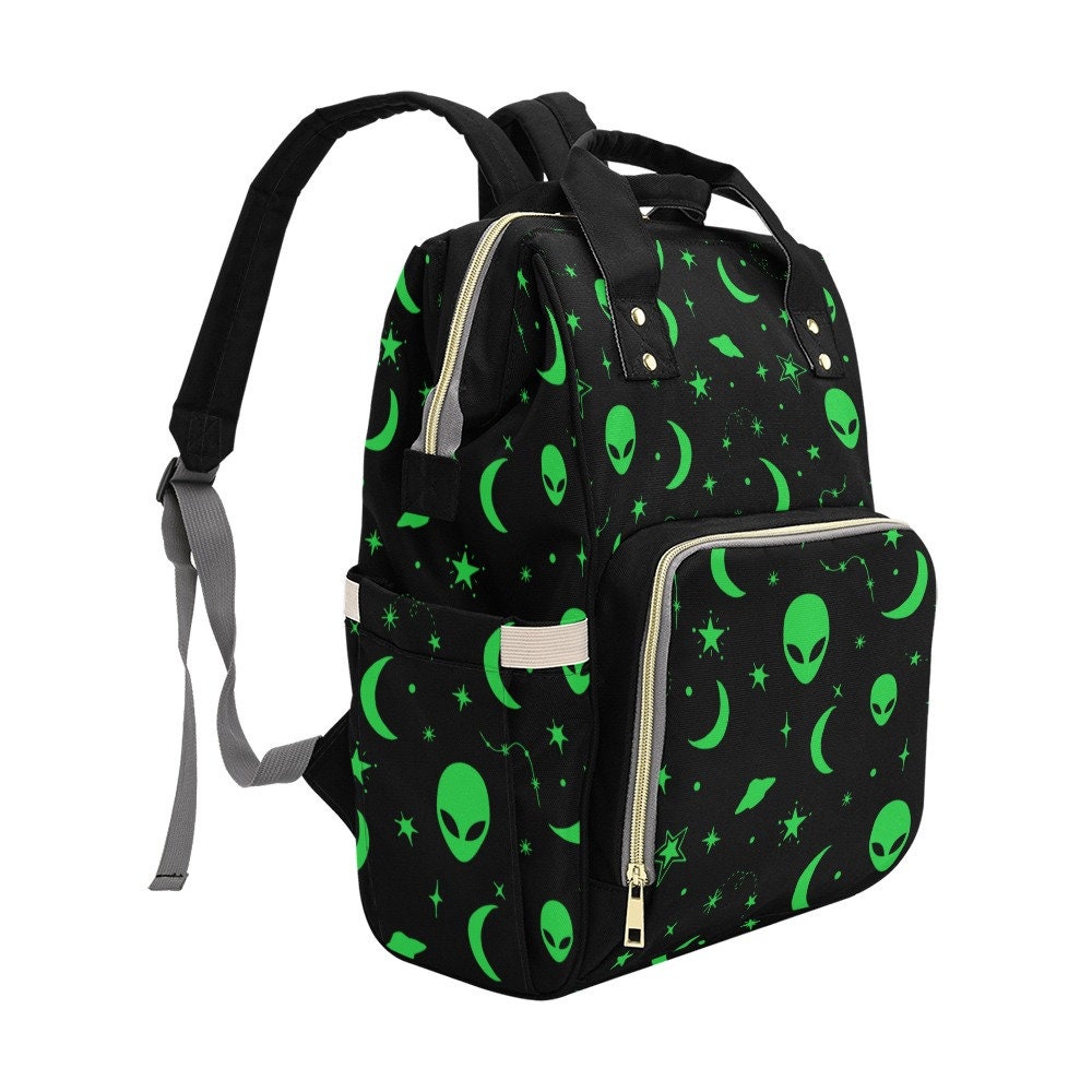 Alien Diaper Bag Backpack Space Stars Ufo Insulated Travel Case Drink ...