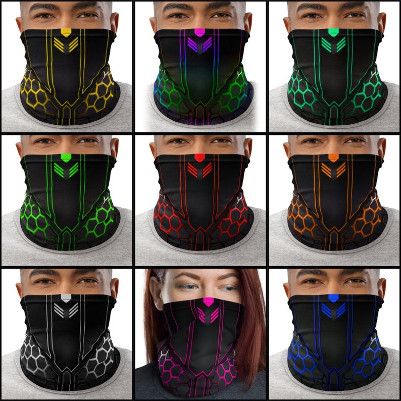 Ninja Face Mask Neck Gaiter Cyberpunk Armor High Tech - Etsy