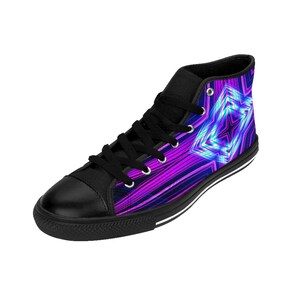 Mens Rave Shoes Canvas High Top Sneakers Cyberpunk Footwear Gift Idea ...
