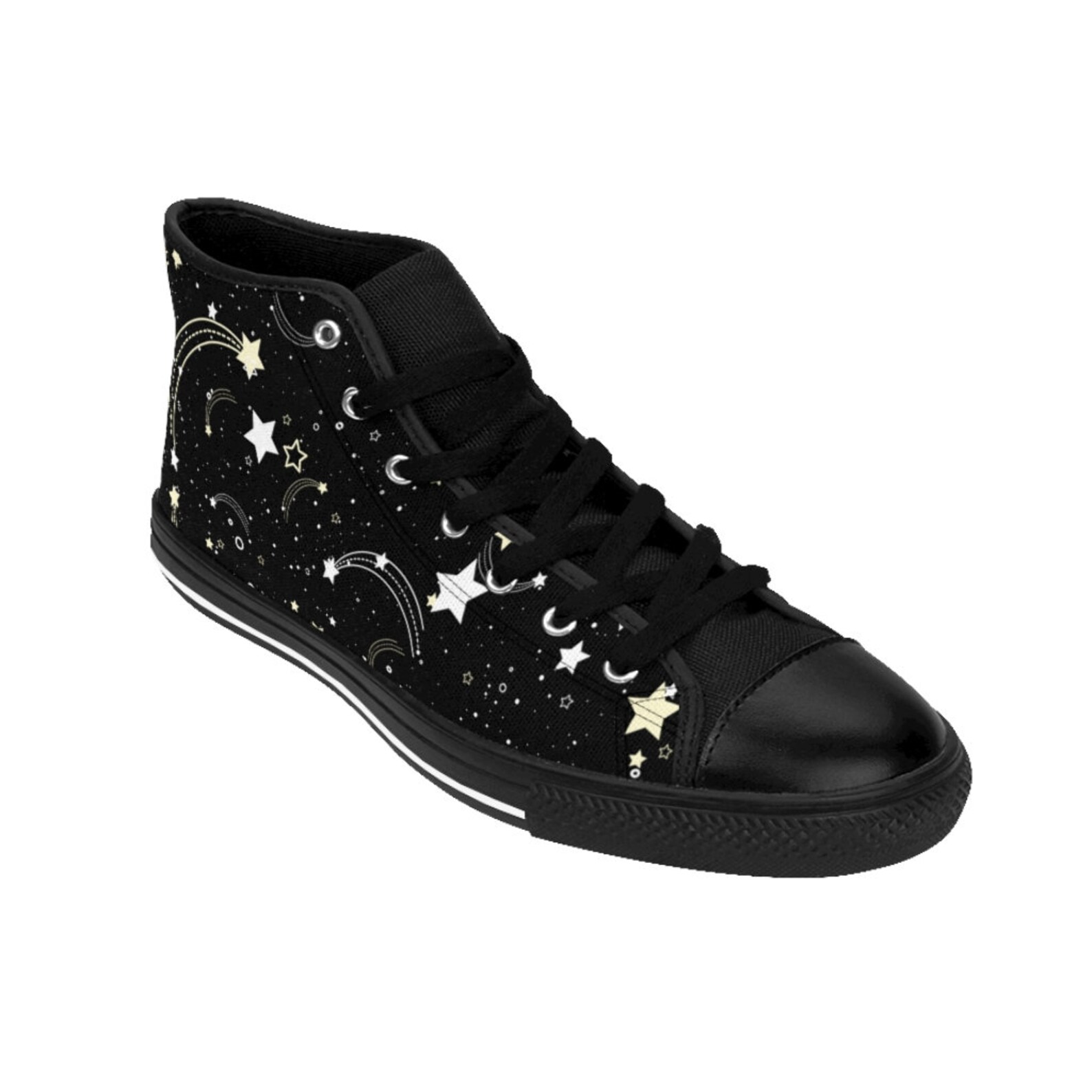 Mens Shooting Star Space Shoes Sneakers Black White Monochromatic ...