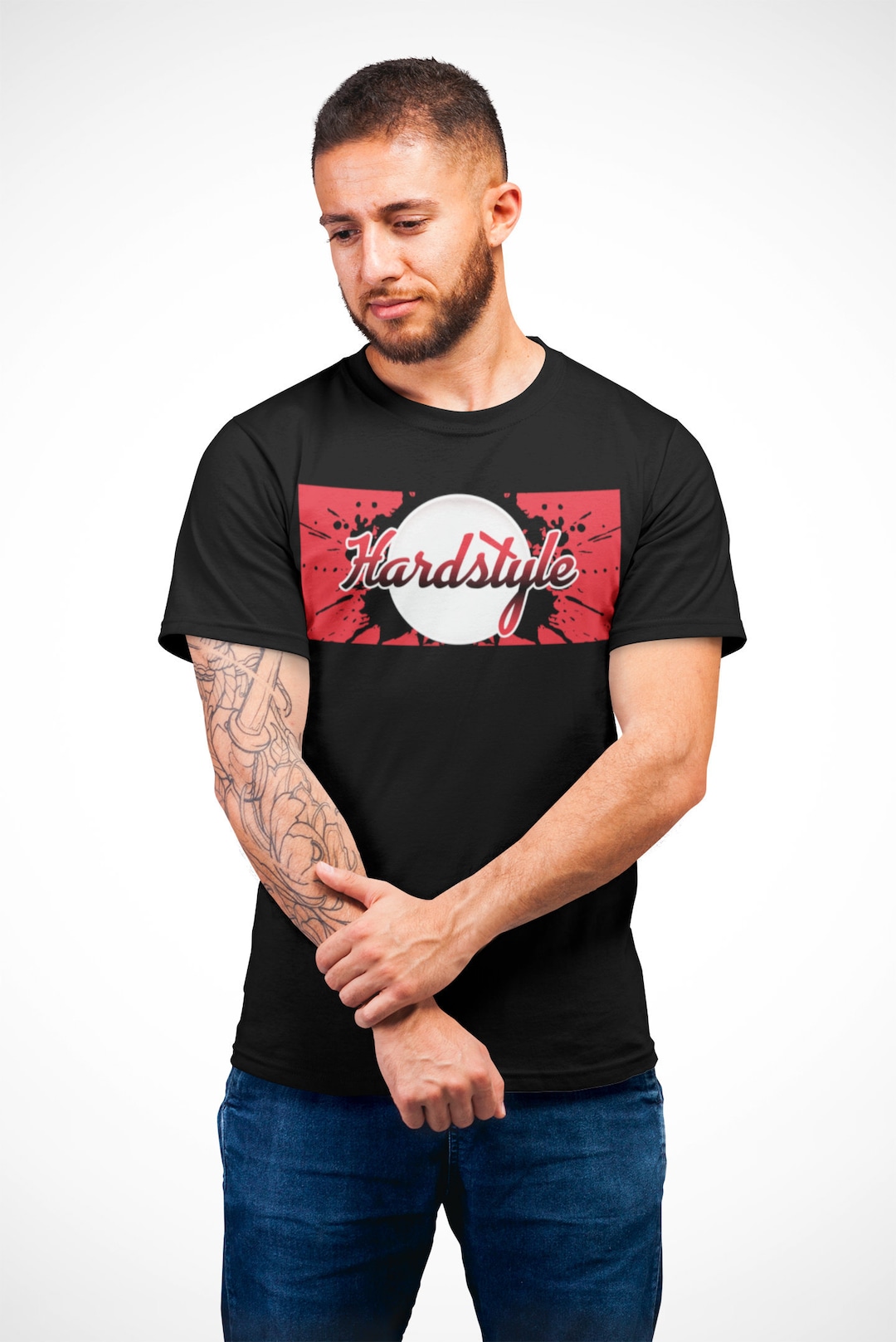 Hardstyle Shirt, Rave EDM T-shirt, Black and Red Rawstyle Outfit, Raver ...